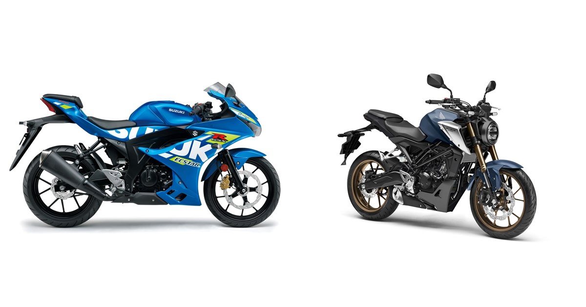 Motorrad Vergleich Suzuki GSX-R125 2024 vs. Honda CB125R 2021