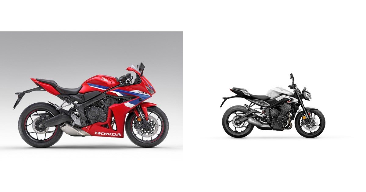 Comparaison des motos Honda CBR650R 2024 VS. Triumph Street Triple 765 R 2024