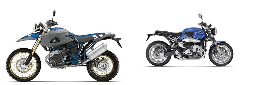 Motorrad Vergleich BMW HP2 Enduro 2009 vs. BMW R nineT /5 2020