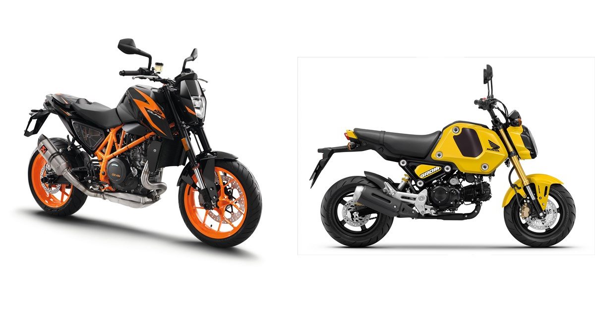 Motorrad Vergleich KTM 690 Duke R 2017 vs. Honda MSX125 Grom 2022