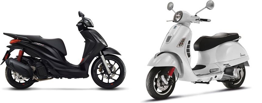 Motorrad Vergleich Piaggio Medley 125 S 2021 vs. Vespa GTS 125 ie Super 2010