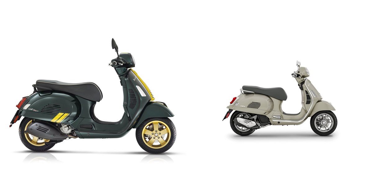 Motorrad Vergleich Vespa GTS 125 Super Racing Sixties 2022 vs. Vespa ...