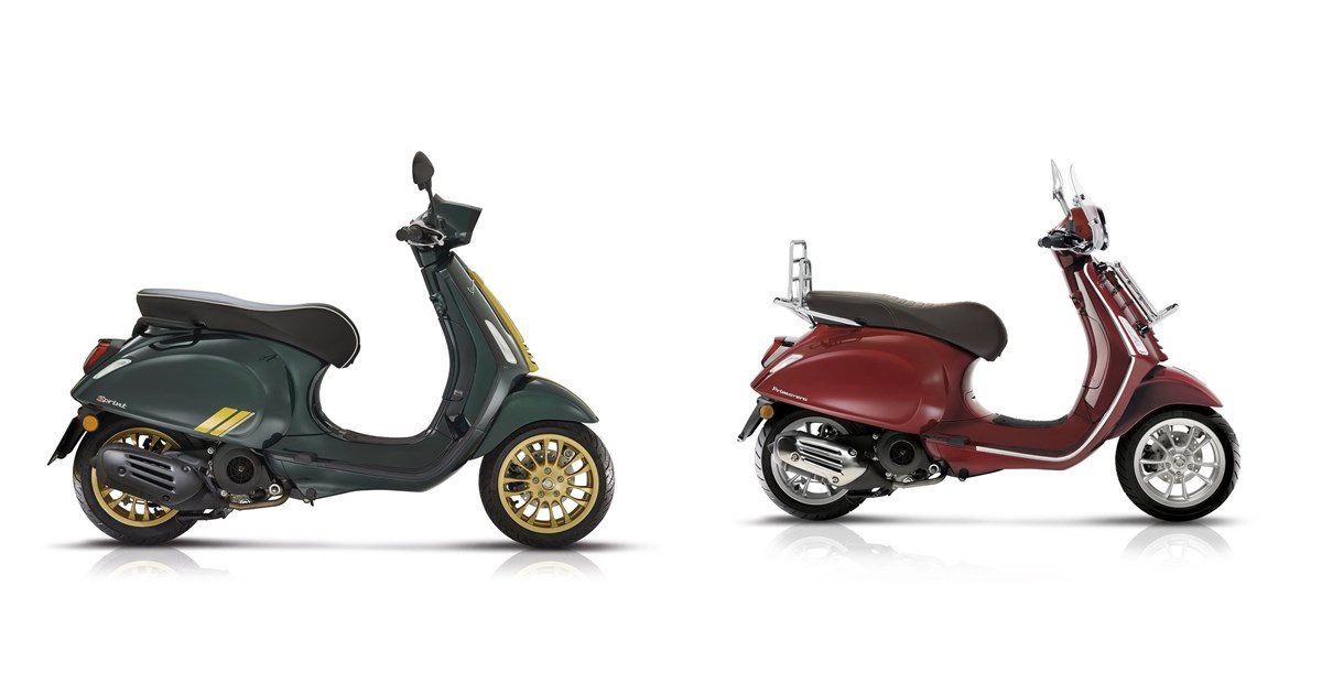 Motorrad Vergleich Vespa Sprint 125 Racing Sixties 2023 vs. Vespa Primavera 125 Touring iGet 2020