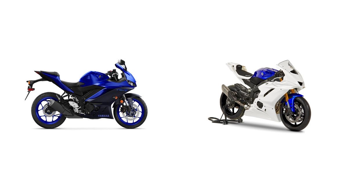 Motorrad Vergleich Yamaha R3 2022 vs. Yamaha R6 GYTR 2024