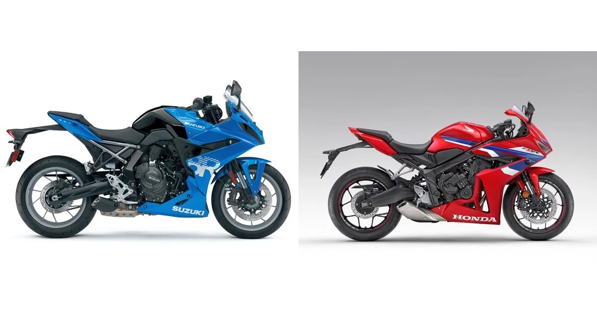 Motorrad Vergleich Suzuki GSX-8R 2024 vs. Honda CBR650R E-Clutch 2024