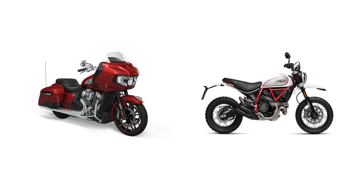 Motorrad Vergleich Indian Challenger Limited 2021 vs. Ducati Scrambler ...
