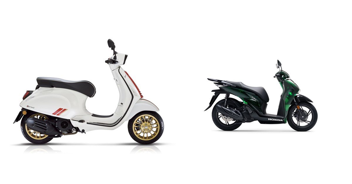 Motorrad Vergleich Vespa Sprint 125 Racing Sixties 2021 vs. Honda SH125i 2024