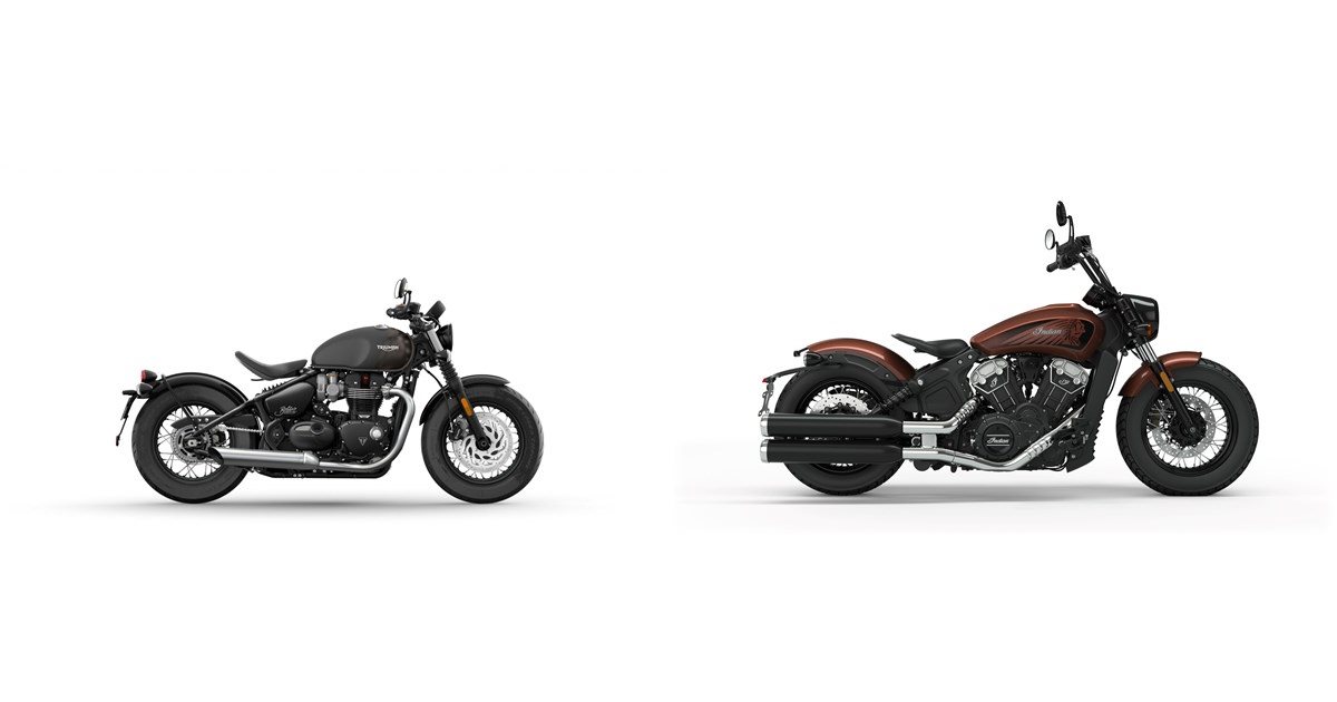Motorrad Vergleich Triumph Bonneville Bobber 2021 vs. Indian Scout ...