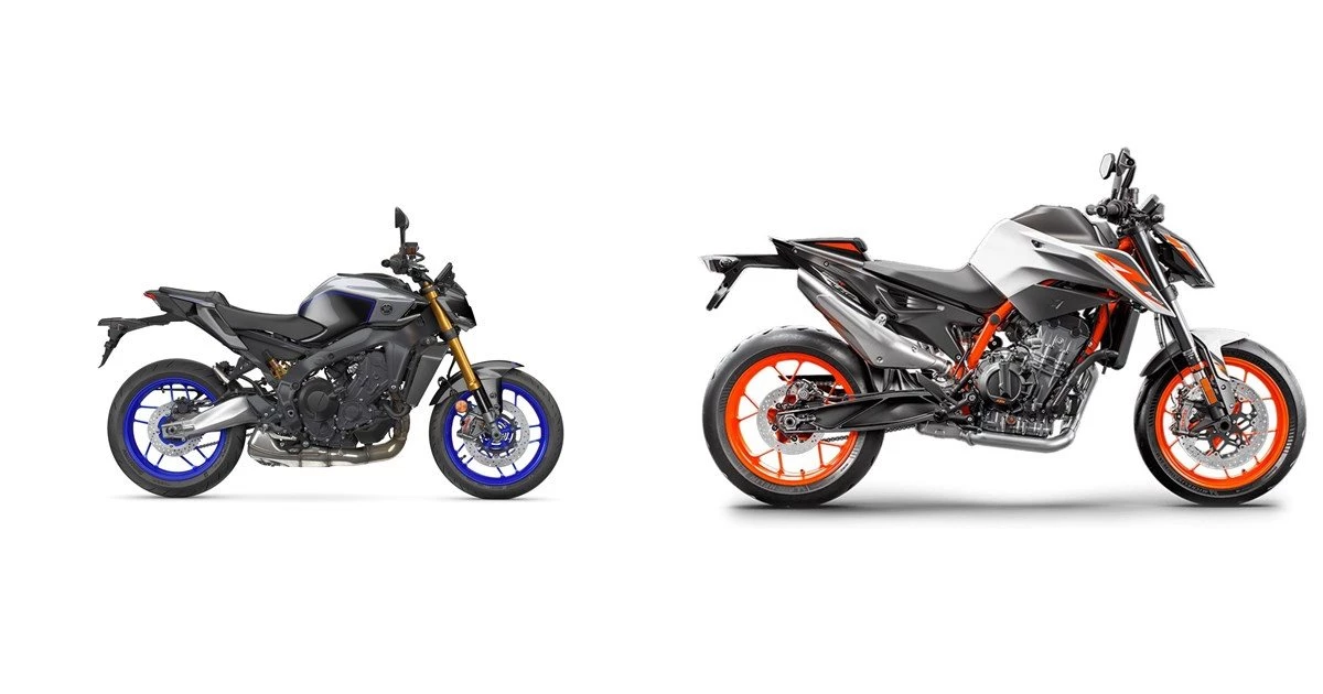 Motorrad Vergleich Yamaha MT-09 SP 2024 vs. KTM 890 Duke R 2021