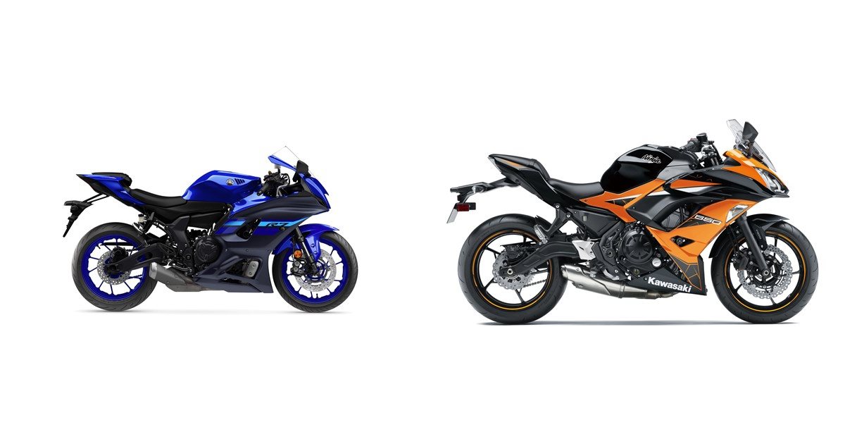 Motorrad Vergleich Yamaha R7 2024 vs. Kawasaki Ninja 650 2019