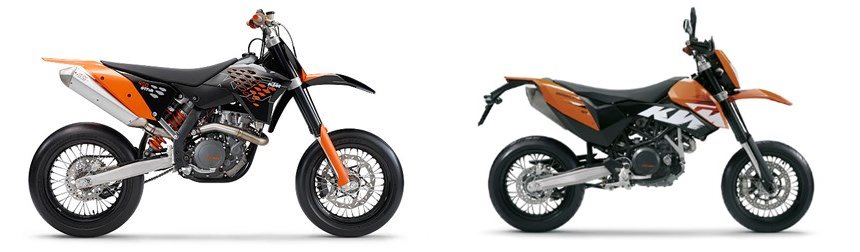 Motorrad Vergleich KTM 450 SMR 2009 vs. KTM 690 SMC 2008