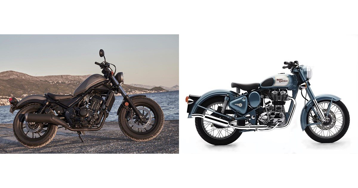Motorrad Vergleich Honda CMX500 Rebel 2019 vs. Royal Enfield Bullet 500 ...