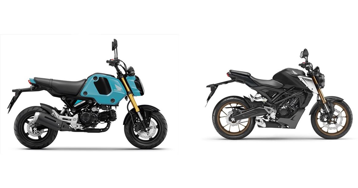 Motorrad Vergleich Honda MSX125 Grom 2023 vs. Honda CB125R 2024