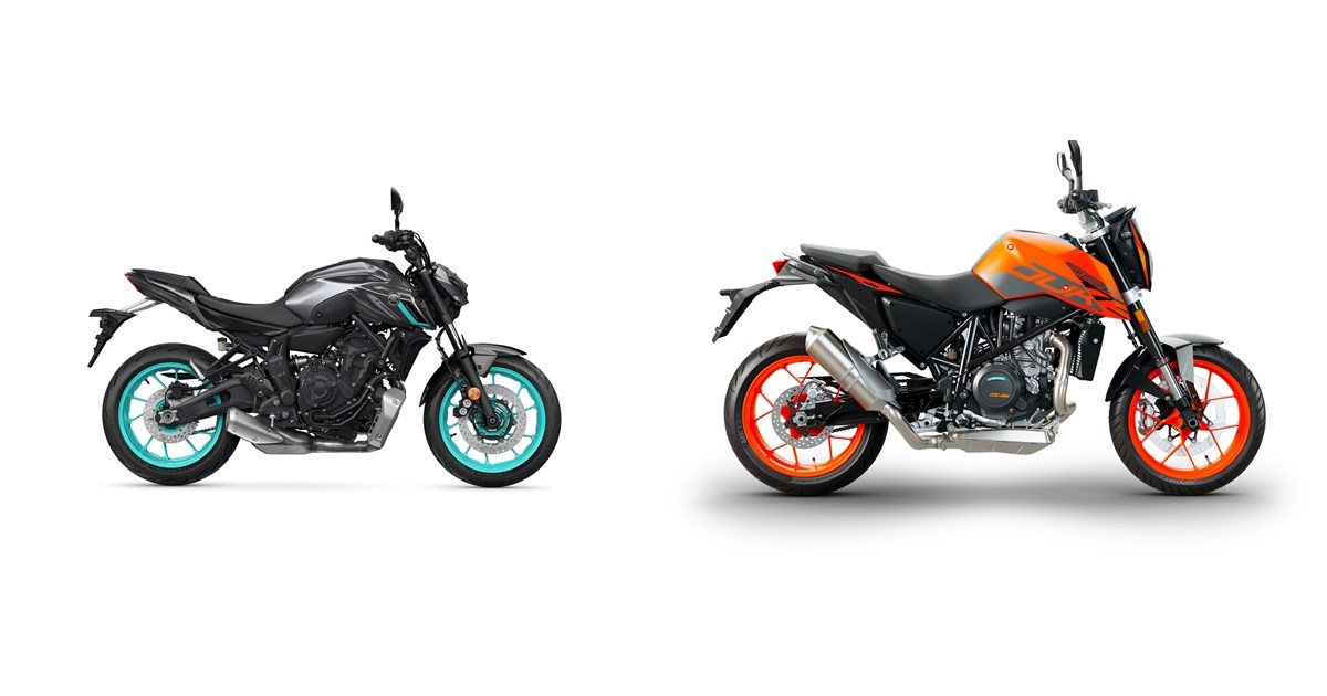 Motorrad Vergleich Yamaha MT-07 2024 vs. KTM 690 Duke 2019
