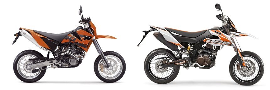 Motorrad Vergleich KTM 660 SMC 2005 vs. United Motors UM DSR SM 125 2018