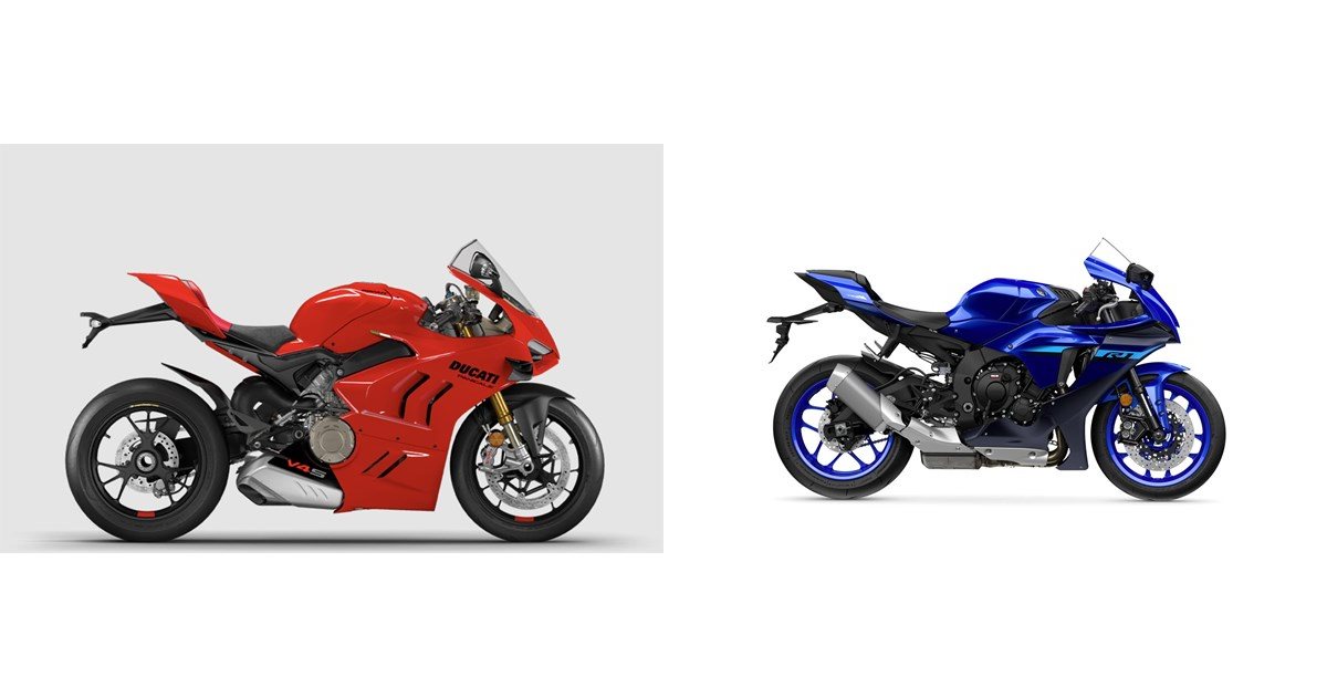 Motorrad Vergleich Ducati Panigale V4 S 2024 vs. Yamaha R1 2024