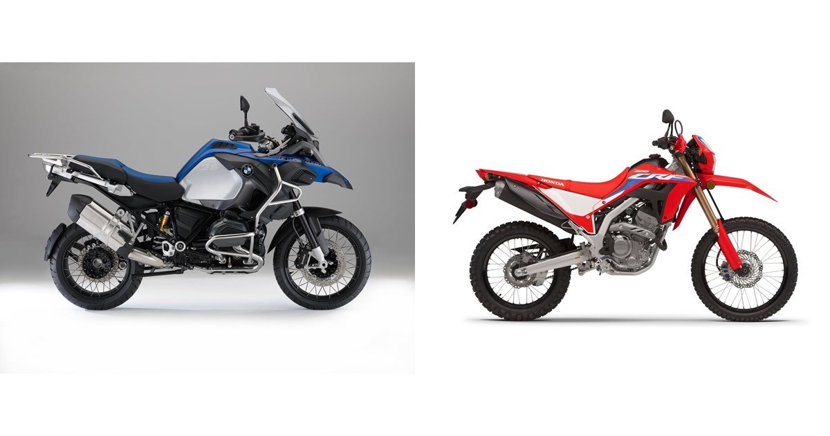 Motorrad Vergleich BMW R 1200 GS Adventure 2015 vs. Honda CRF300L 2023