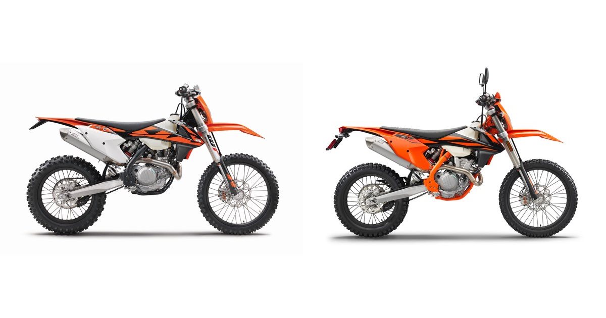 Motorrad Vergleich KTM 450 EXC-F 2018 vs. KTM 350 EXC-F 2019