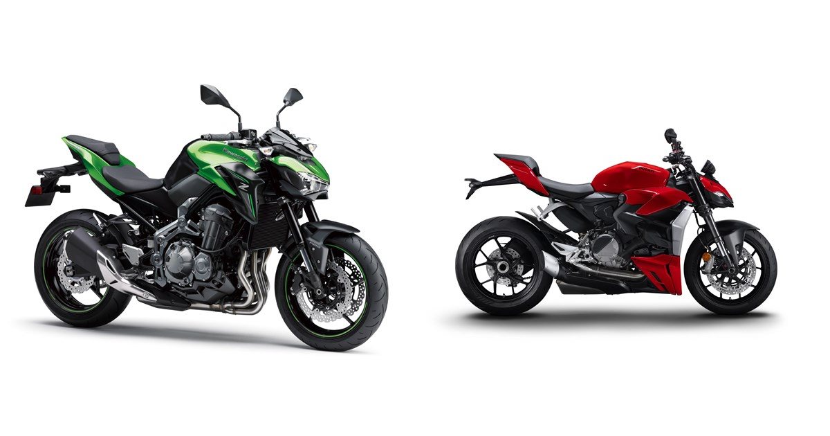 Motorrad Vergleich Kawasaki Z900 2018 vs. Ducati Streetfighter V2 2022