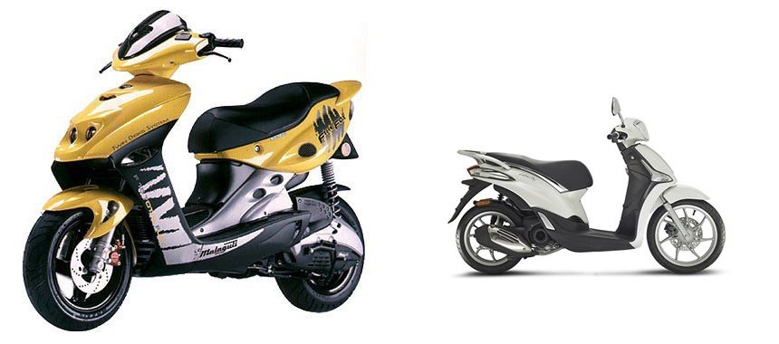 Motorrad Vergleich Malaguti F 15 Firefox 2010 vs. Piaggio New Liberty ...
