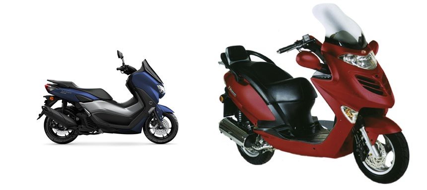 Motorrad Vergleich Yamaha NMAX 155 2022 vs. Kymco Grand Dink 250 2007