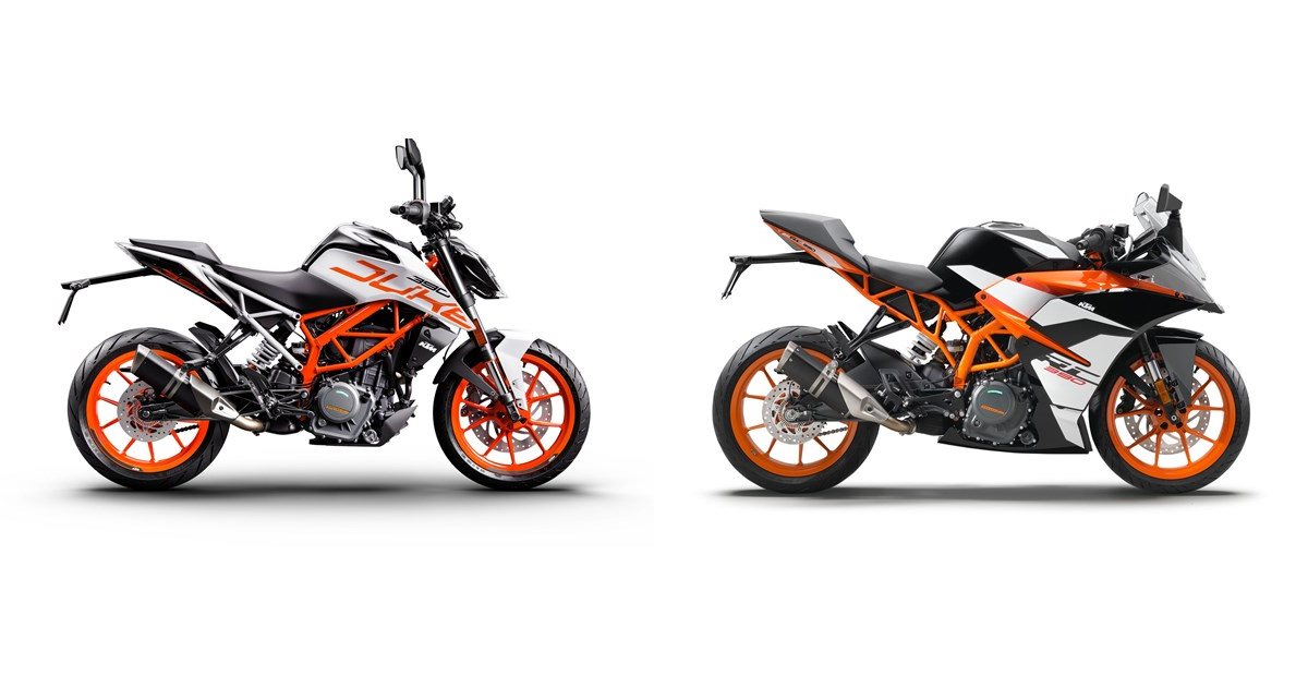 Motorrad Vergleich KTM 390 Duke 2018 vs. KTM RC 390 2017