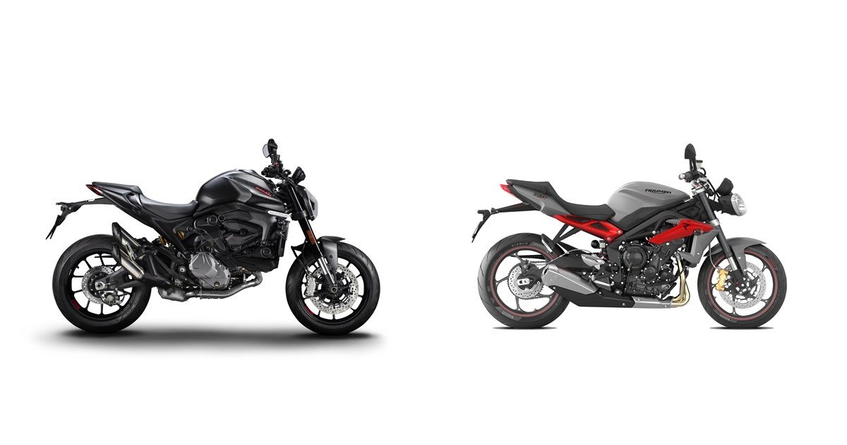 Motorrad Vergleich Ducati Monster 2021 vs. Triumph Street Triple 675 R 2016