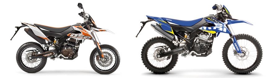 Motorrad Vergleich United Motors UM DSR SM 125 2018 vs. Derbi Senda DRD ...