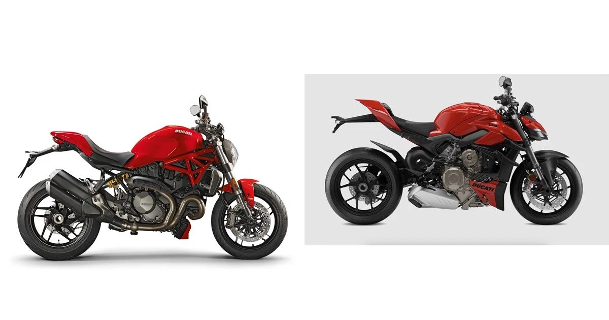 Motorrad Vergleich Ducati Monster 1200 2020 vs. Ducati Streetfighter V4 ...