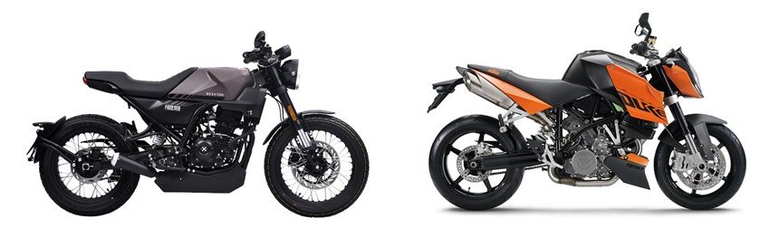 Motorrad Vergleich Brixton Crossfire 125 2023 vs. KTM 990 Super Duke 2009