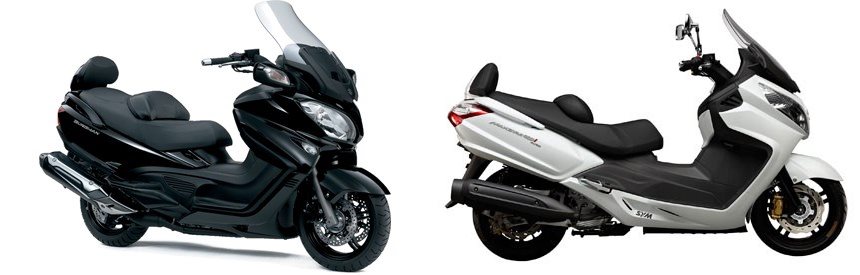 Motorrad Vergleich Suzuki Burgman 650 Executive 2013 vs. Sym MaxSym ...