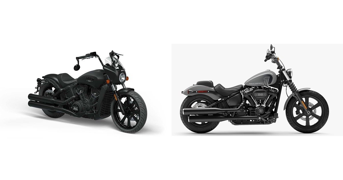 Motorrad Vergleich Indian Scout Rogue 2023 vs. Harley-Davidson Softail Street Bob 114 FXBBS 2024