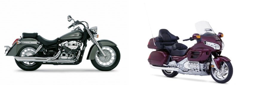 Motorrad Vergleich Honda VT 750 Shadow 2007 vs. Honda GL 1800 Goldwing 2005