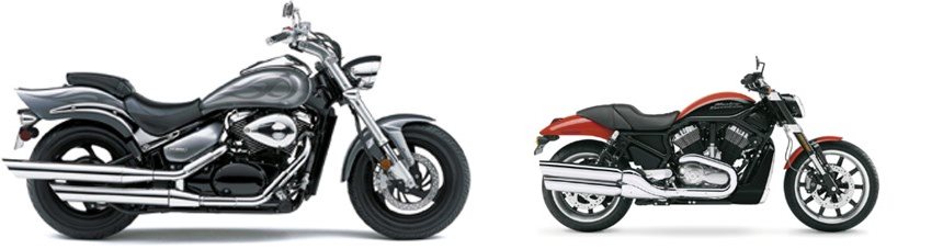 Motorrad Vergleich Suzuki Intruder C800 2007 vs. Harley-Davidson V-Rod ...