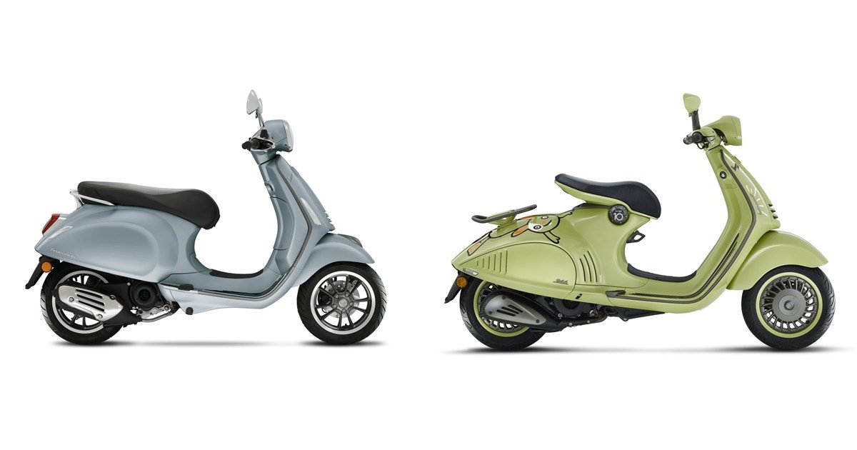 Motorrad Vergleich Vespa Primavera 50 S 2024 vs. Vespa 946 10° Anniversario 2024