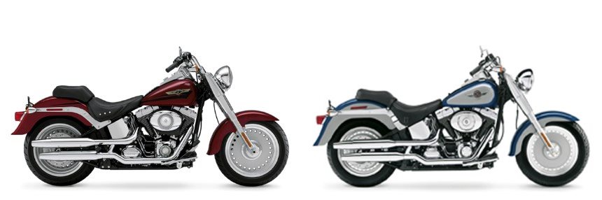 Motorrad Vergleich Harley-Davidson Softail Fat Boy FLSTF 2008 vs ...