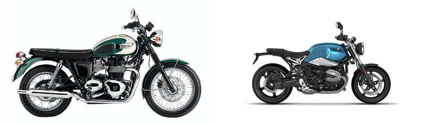 Motorrad Vergleich Triumph Bonneville T100 2010 vs. BMW R nineT Pure 2022