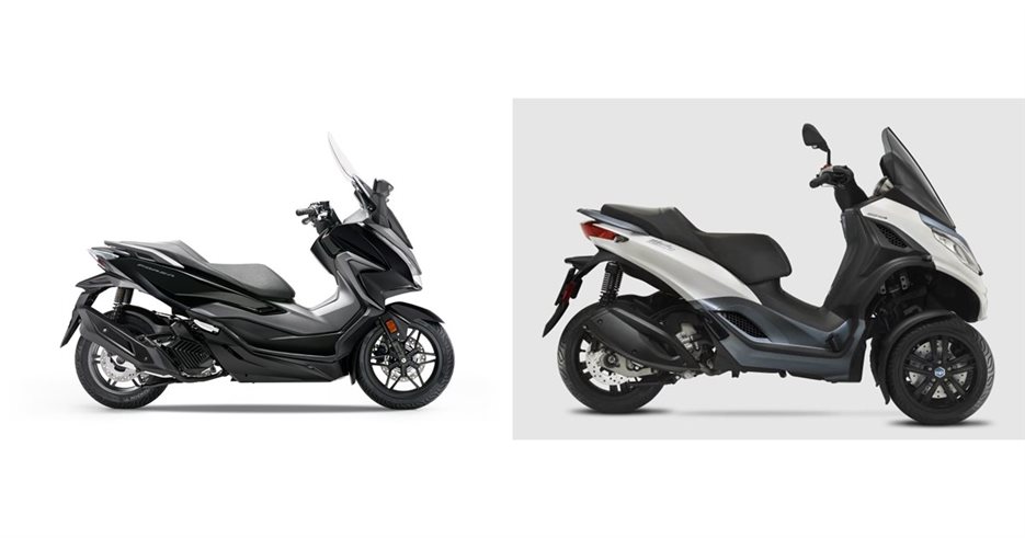 Motorrad Vergleich Honda Forza 125 2022 vs. Piaggio MP3 300 Sport 2023