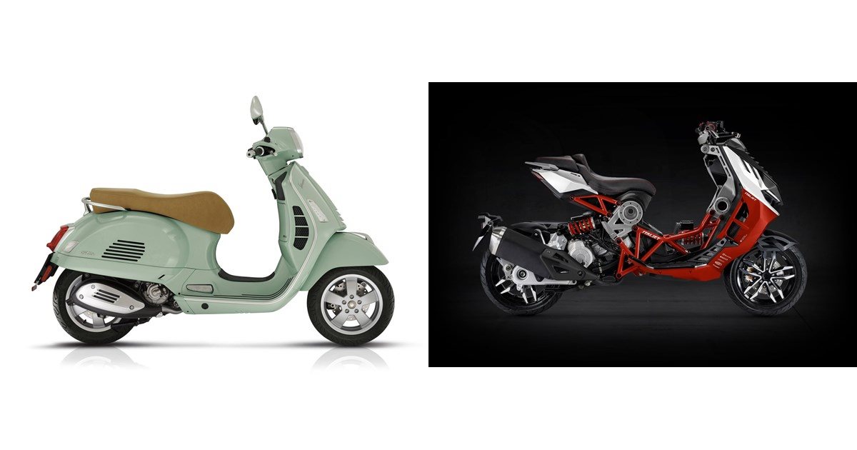 Comparaison des motos Vespa GTS 300 hpe 2020 VS. Italjet Dragster 200 4T 2023