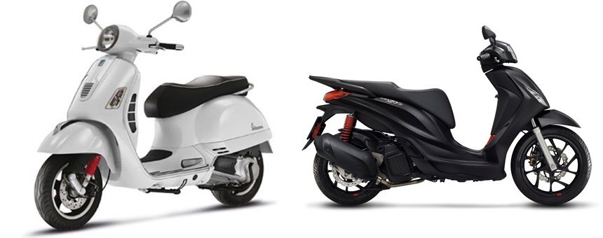 Motorrad Vergleich Vespa GTS 125 ie Super 2010 vs. Piaggio Medley 125 S 2023