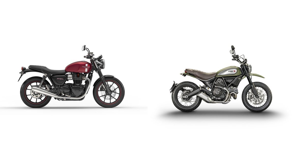 Motorrad Vergleich Triumph Street Twin 2017 vs. Ducati Scrambler Urban ...