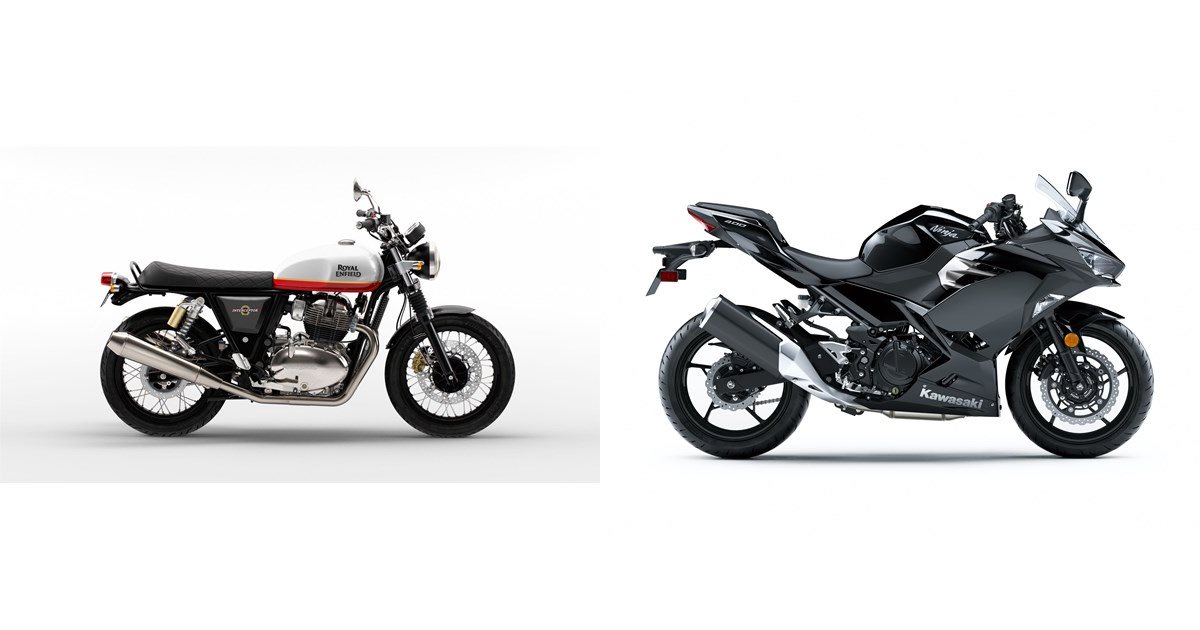 Motorrad Vergleich Royal Enfield Interceptor 650 2021 vs. Kawasaki ...