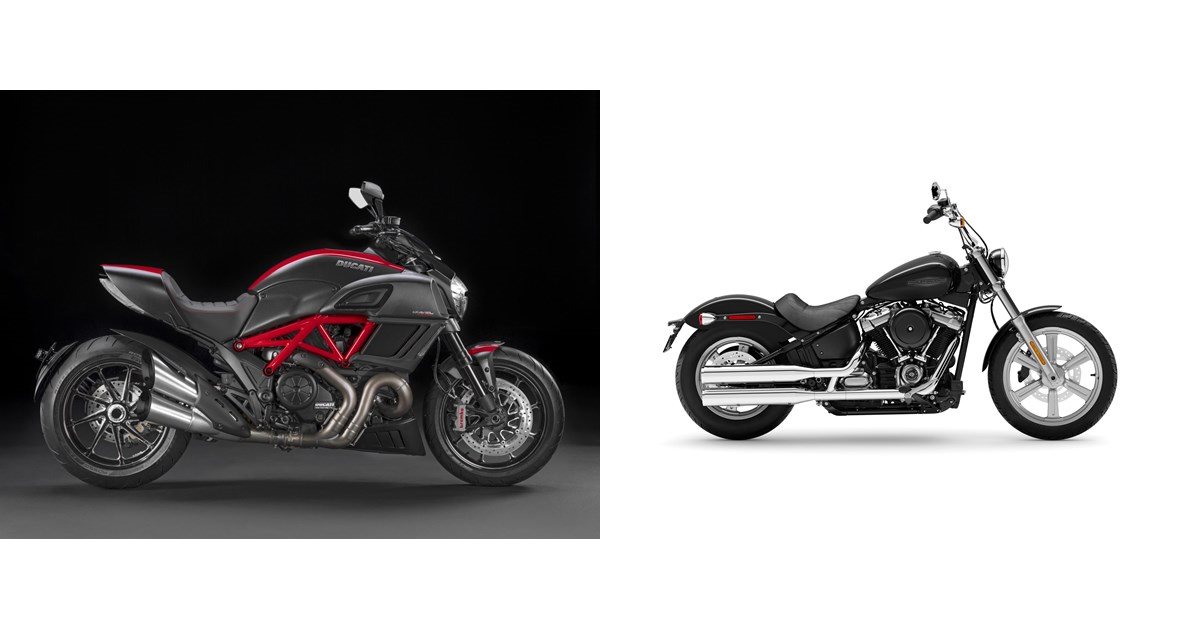 Motorrad Vergleich Ducati Diavel Carbon 2014 vs. Harley-Davidson ...