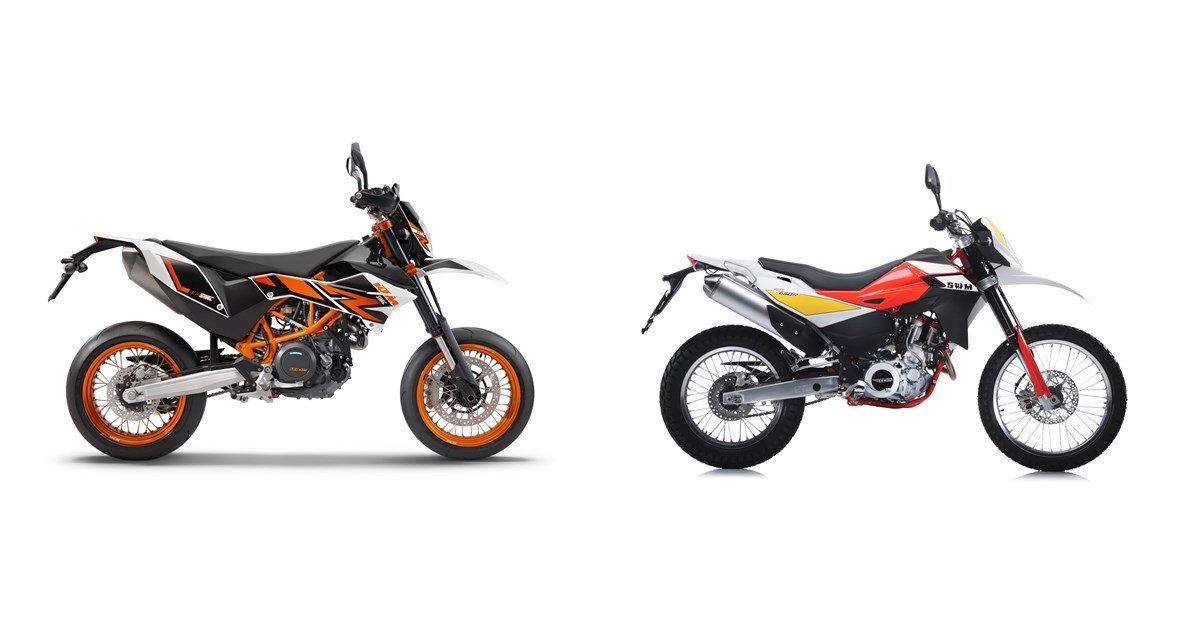 Motorrad Vergleich KTM 690 SMC R 2016 vs. SWM RS 650 R 2016