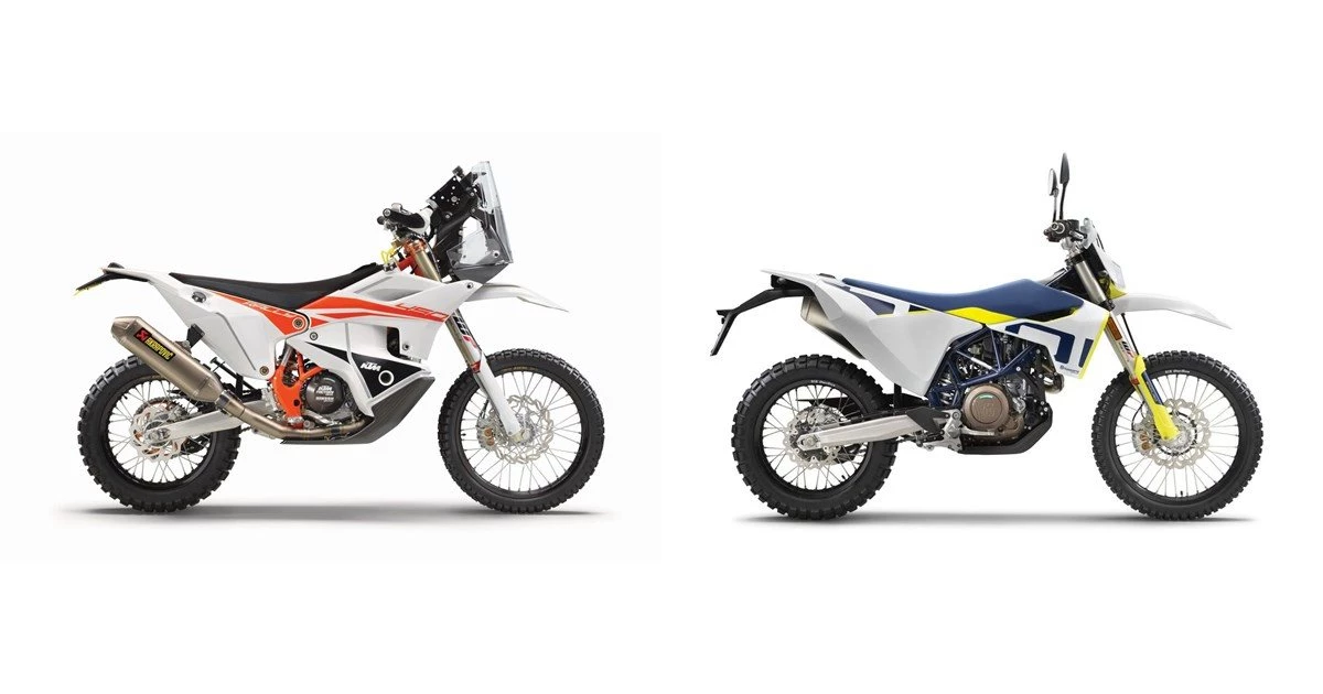Motorrad Vergleich KTM 450 Rally 2021 vs. Husqvarna 701 Enduro 2020
