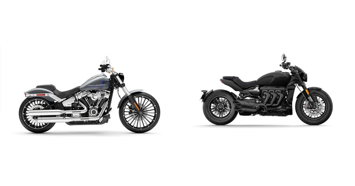 Comparaison des motos Harley-Davidson Softail Breakout 117 2023 VS. Triumph Rocket 3 R Black 2021