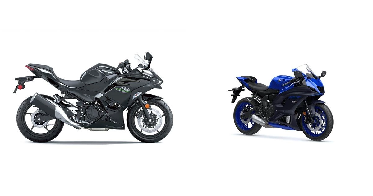 Motorrad Vergleich Kawasaki Ninja 500 2024 vs. Yamaha R7 2021