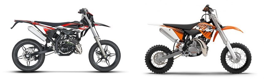 Motorrad Vergleich Beta RR 50 Motard 2023 vs. KTM 50 SX 2011