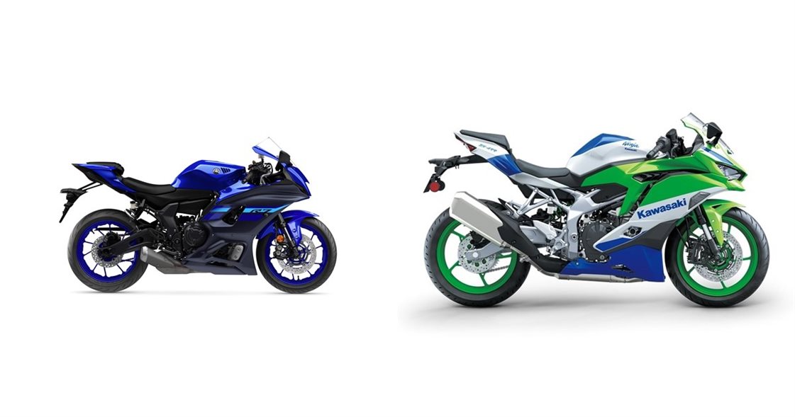Motorrad Vergleich Yamaha R7 2024 vs. Kawasaki Ninja ZX-4RR 40th ...
