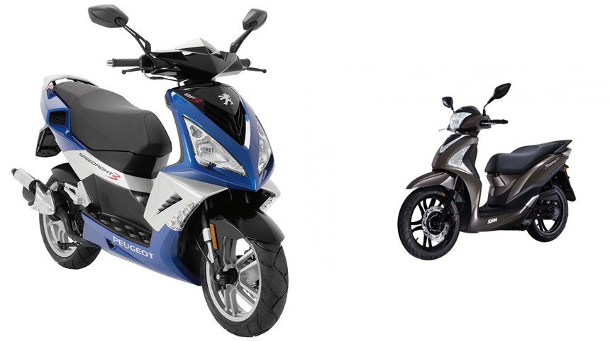Motorrad Vergleich Peugeot Speedfight 3 R 2009 vs. Sym Symphony ST 50 2018